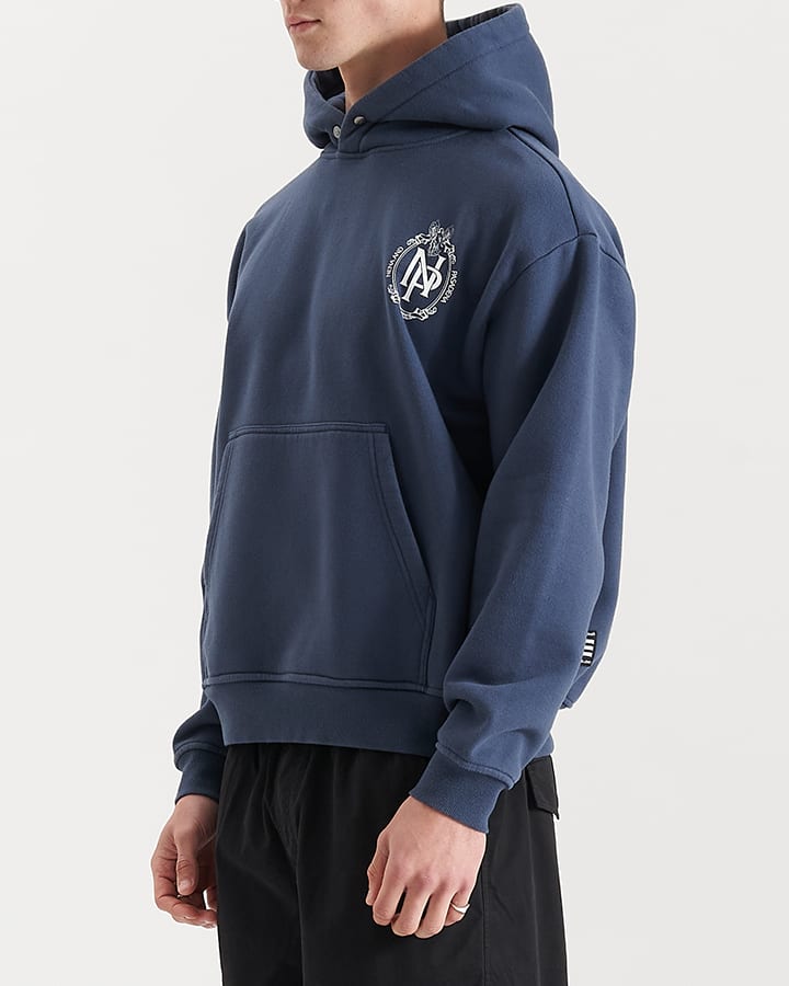 NENA AND PADADENA Spatial Heavy Box Fit Hooded Sweater - Navy – E-Male ...