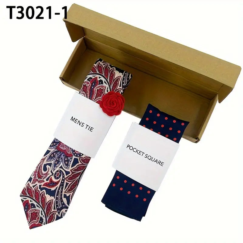 E-MALE Three Piece Tie, Hank + Flower Set – E-Male Store
